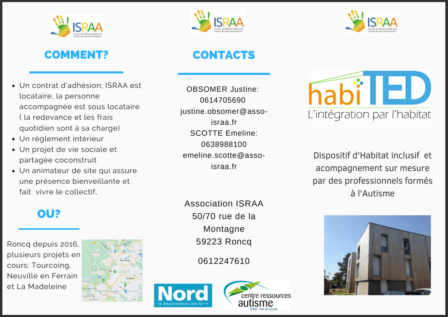 Plaquettes pour HabiTED - Association I.S.R.A.A.